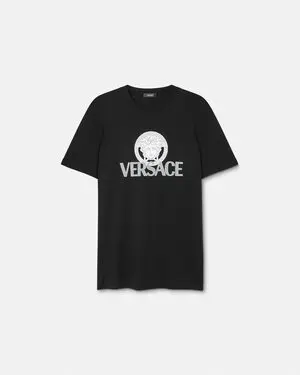 Versace Printed Cotton-jersey T-shirt - Black