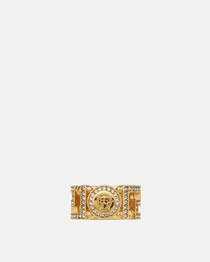 Versace Greca Crystal Medusa Ring