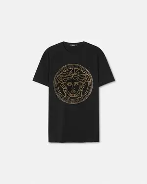 Versace Embellished Cotton-jersey T-shirt