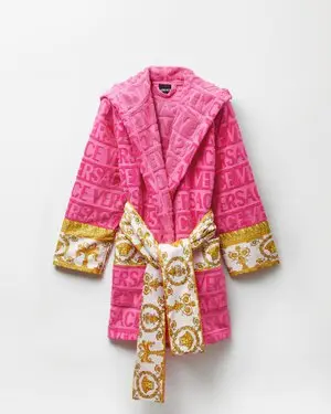 Versace I ♡ Baroque Short Bathrobe Pink