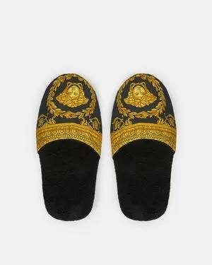 Versace I ♡ Baroque Slippers Black