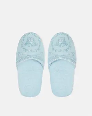 Versace I ♡ Baroque Slippers - Light Blue