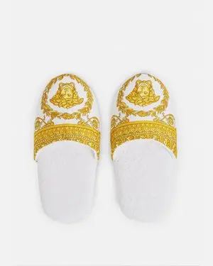 Versace I ♡ Baroque Slippers White