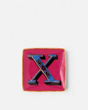 Versace Alphabet X Small Square Plate 12 Cm - Print
