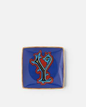 Versace Alphabet Y Small Square Plate 12 Cm - Print