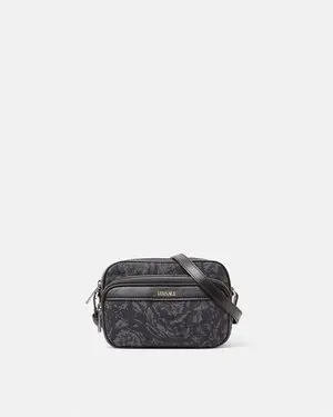 Versace Barocco Messenger Bag - Black+print