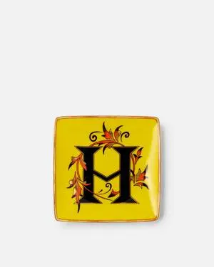 Versace Alphabet H Small Square Plate 12cm - Print
