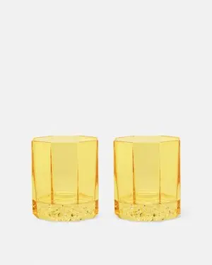 Versace Medusa Lumière Rhapsody Set 2 Whiskey Glasses - Yellow