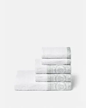 Versace I ♡ Baroque Towel 5-Set White+silver