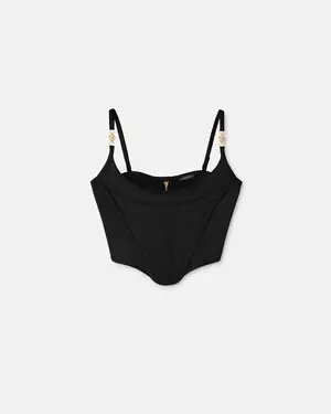 Versace Medusa '95 Satin Corset Top - Black