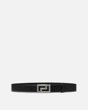 Versace Greca Leather Belt - Black