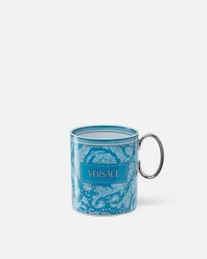 Versace Barocco Teal Mug - Blue+print
