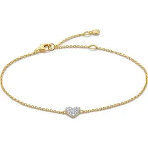 Monica Vinader Lab-created Diamond Heart Charm Bracelet - 18k Gold Vermeil
