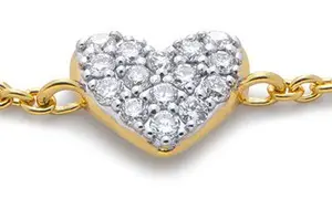 Monica Vinader Lab-created Diamond Heart Charm Bracelet - 18k Gold Vermeil
