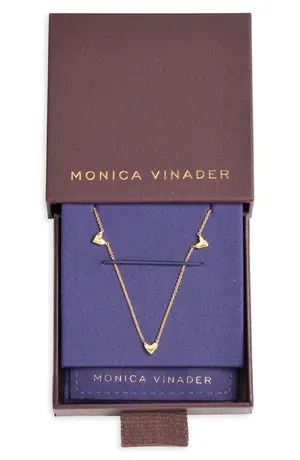 Monica Vinader Heart Station Necklace - 18k Gold Vermeil