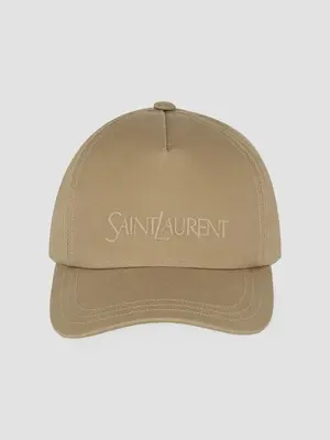 Saint Laurent Cap In Gabardine - Beige