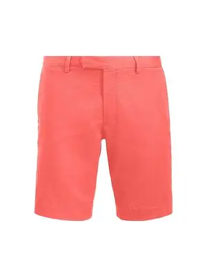Ralph Lauren Men's Stretch Flat-Front Shorts - Racing Red  - Racing Red