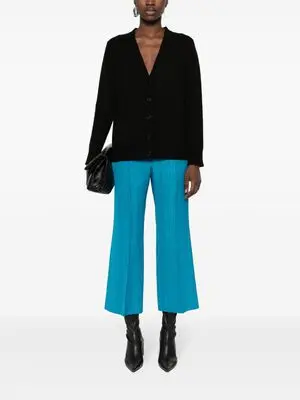 JIL SANDER Logo-engraved Wool Cardigan - Black