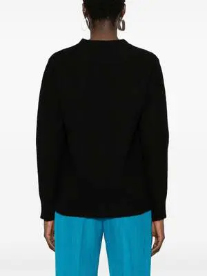 JIL SANDER Logo-engraved Wool Cardigan - Black