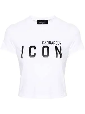 Dsquared2 Logo-print Cropped T-shirt - White