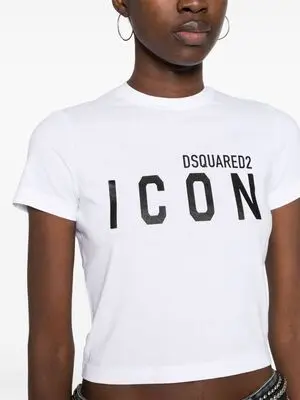 Dsquared2 Logo-print Cropped T-shirt - White
