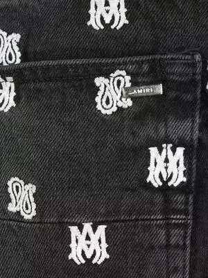 Amiri Paisley-print Straight-leg Jeans - Black
