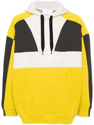 MARANT Color-block Logo-embroidered Hoodie - Yellow