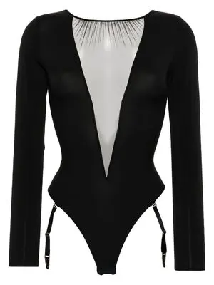 MAISON CLOSE Stretch Semi-sheer Bodysuit
