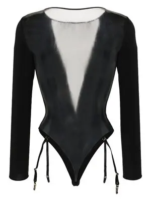 MAISON CLOSE Stretch Semi-sheer Bodysuit