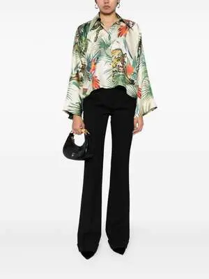 Roberto Cavalli Graphic-print Silk Shirt