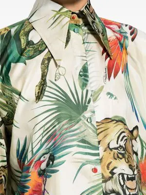 Roberto Cavalli Graphic-print Silk Shirt