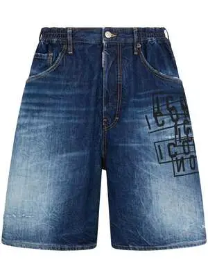 Dsquared2 Icon Logo-print Denim Shorts