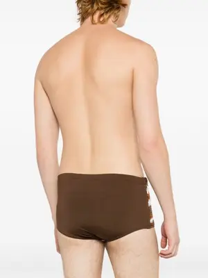 AMIR SLAMA Abstract-pattern Crochet Swim Shorts