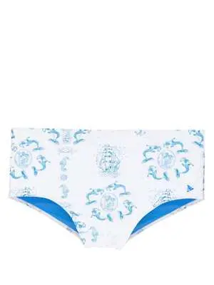 AMIR SLAMA Graphic-print Swim Shorts - White