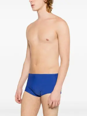 AMIR SLAMA Logo-appliqué Swim Shorts - Blue
