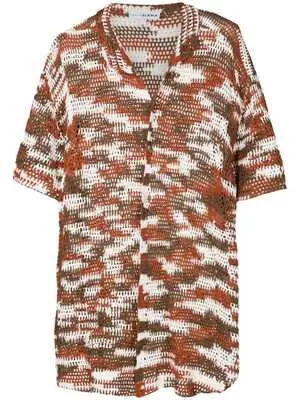 AMIR SLAMA Mélange Crochet-knit Shirt