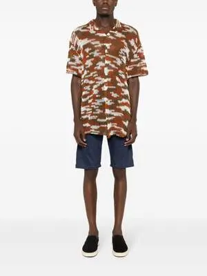 AMIR SLAMA Mélange Crochet-knit Shirt