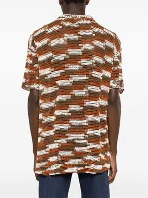 AMIR SLAMA Mélange Crochet-knit Shirt