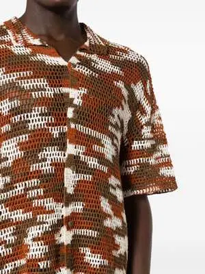 AMIR SLAMA Mélange Crochet-knit Shirt