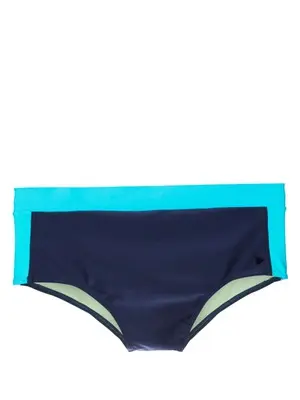 AMIR SLAMA Logo-appliqué Swim Shorts - Blue