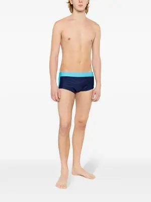AMIR SLAMA Logo-appliqué Swim Shorts - Blue