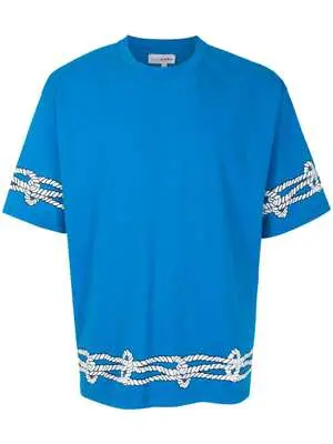 AMIR SLAMA Graphic-print Cotton T-shirt - Blue