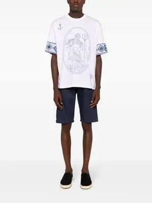 AMIR SLAMA Logo-patch Denim Shorts