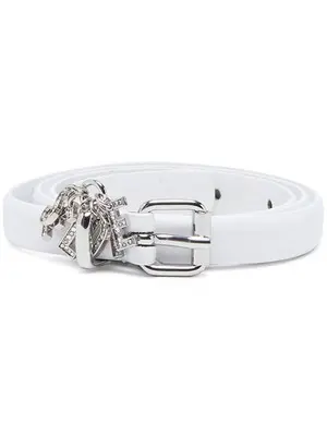 DIESEL® B-charm-loop Leather Belt - White
