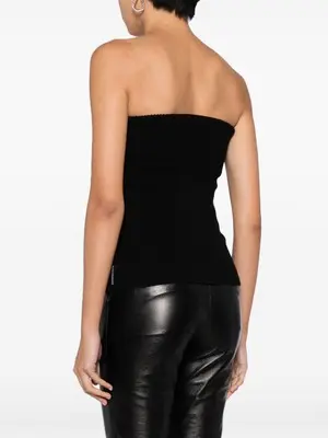 Alexander Wang Double-layer Ribbed-knit Strapless Top