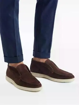 Santoni Suede Slip-on Boots - Brown