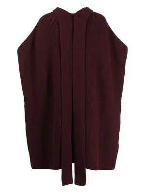 SA SU PHI Scarf-embellished Ribbed-knit Cape