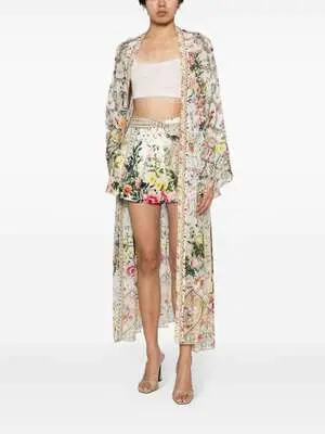 Camilla Renaissance Romance-print Silk Shorts