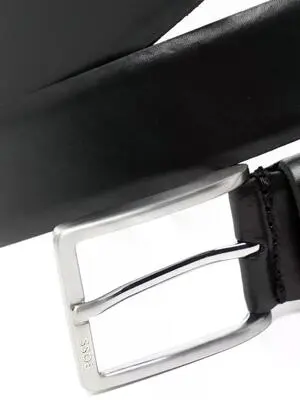 BOSS Logo-engraved Buckle Leather Belt