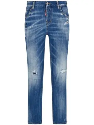 Dsquared2 Ripped Straight-leg Jeans - Blue